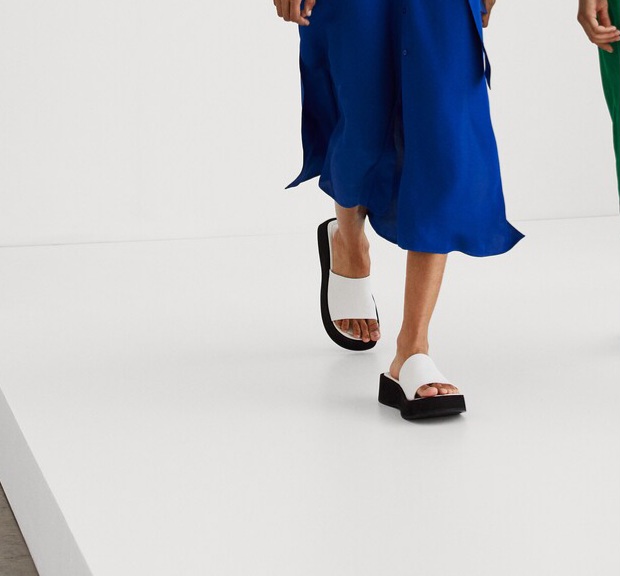 Mango Platform leather sandals – Pistachio